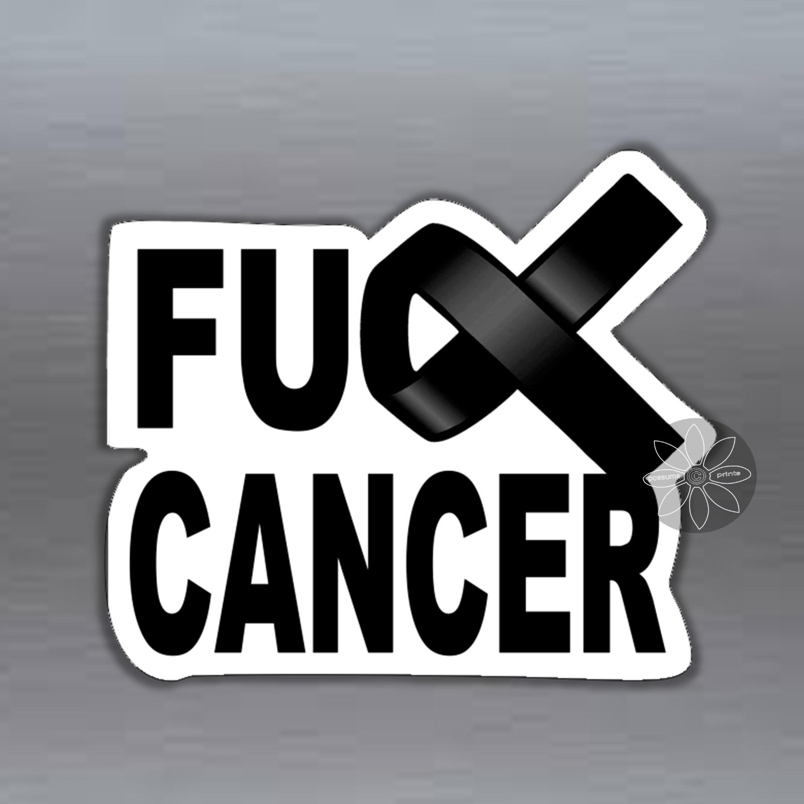 f**k cancer with black ribbon vinyl sticker 100 x 87mm car bumper ...