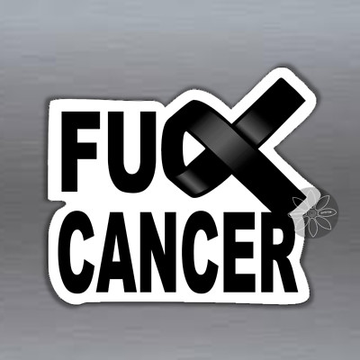 f**k cancer with black ribbon vinyl sticker 100 x 87mm car bumper ...