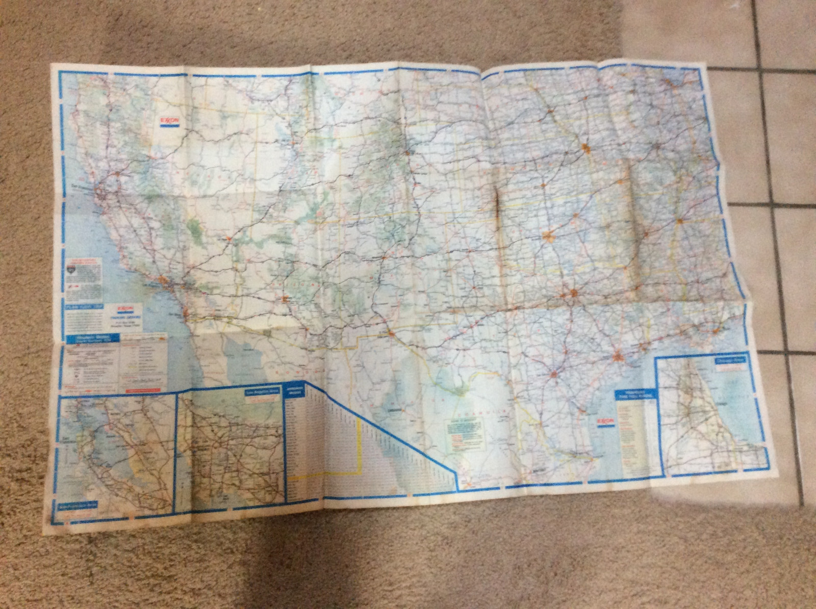1974 EXXON Road Map of the WESTERN UNITED STATES | eBay