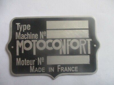 Typenschild Schild S61 Motoconfort france oldtimer Motorrad | eBay.de
