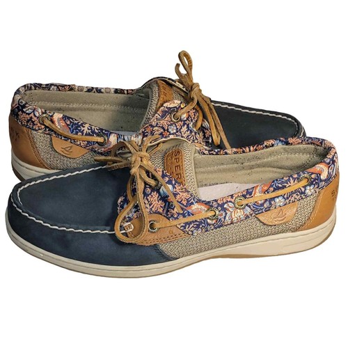 Sperry Blue Floral Top Sider Woman's Size 8.5 | eBay