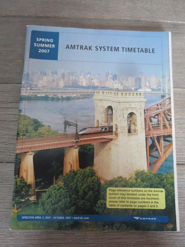 Amtrak Spring Summer 2007 Timetable Railroad 128 Pages Nice Shape | eBay