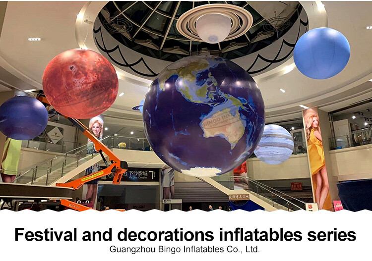 Inflatable Moon With LED Lights / Hanging Inflatable LED Moon Planet ...