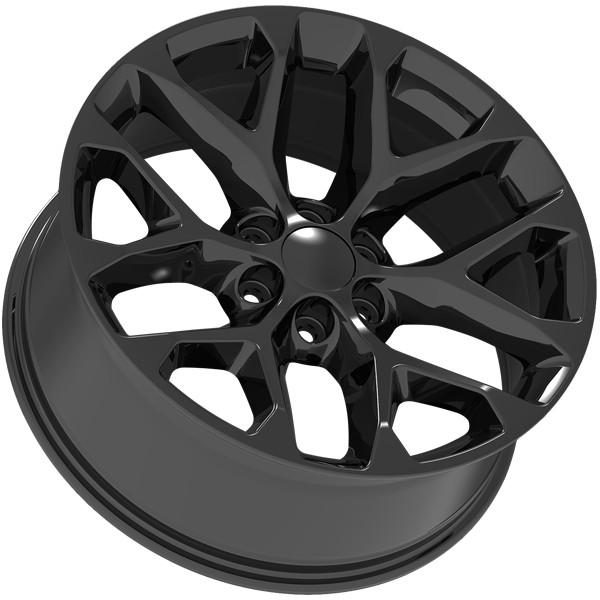 (Set of 4) Replica 1 RP09 Snowflake 22x9 6x5.5" +24mm Gloss Black ...