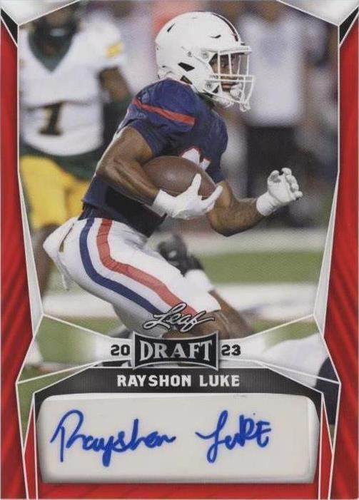 2023 Leaf Draft - Autographs Rayshon Luke #BA-RL1 Red (AU, RC) for sale ...