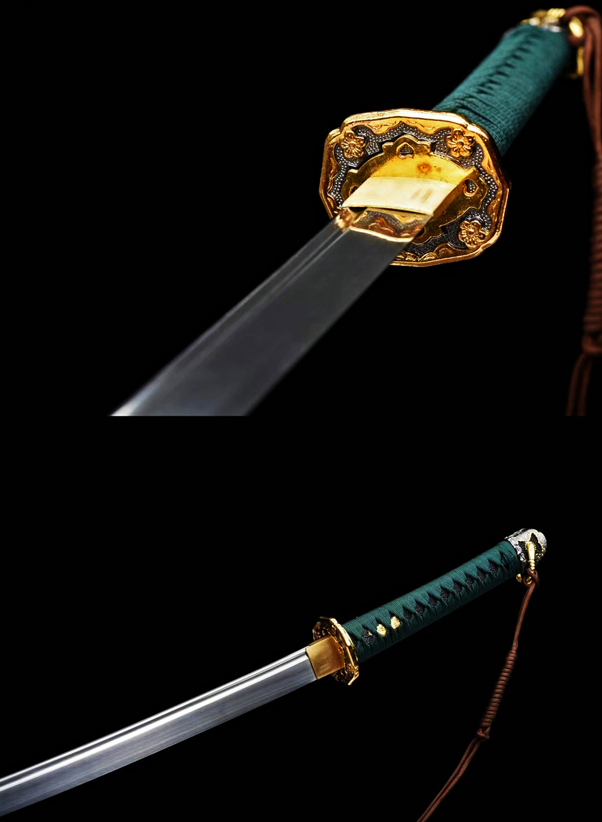 Green Gunto 98 Type Military Saber T10 Steel Japanese Samurai Katana ...