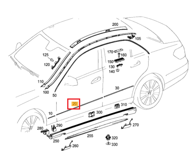 Genuine MERCEDES BENZ E Class W212 Front Left Door Chrome Trim ...