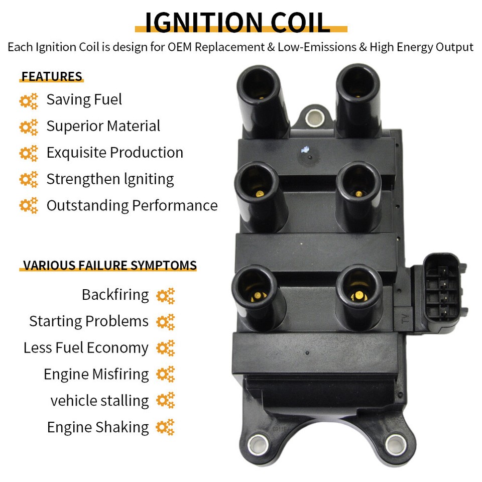 Wires + Spark plug + Ignition Coil For Ford F150 E150 Taurus Mazda ...