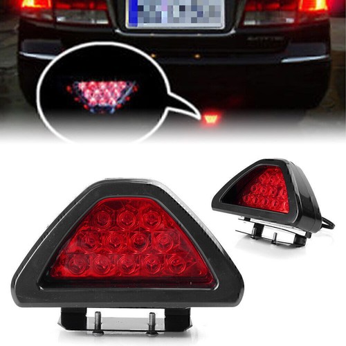 6W 12 LED Car Motorcycle Rear Tail Brake Light Third Strobe Red Lens ...