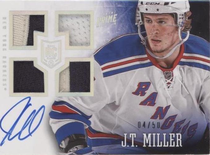 2013-14 Panini Prime - Rookie Patch Autograph J.T. Miller #129 Holo ...