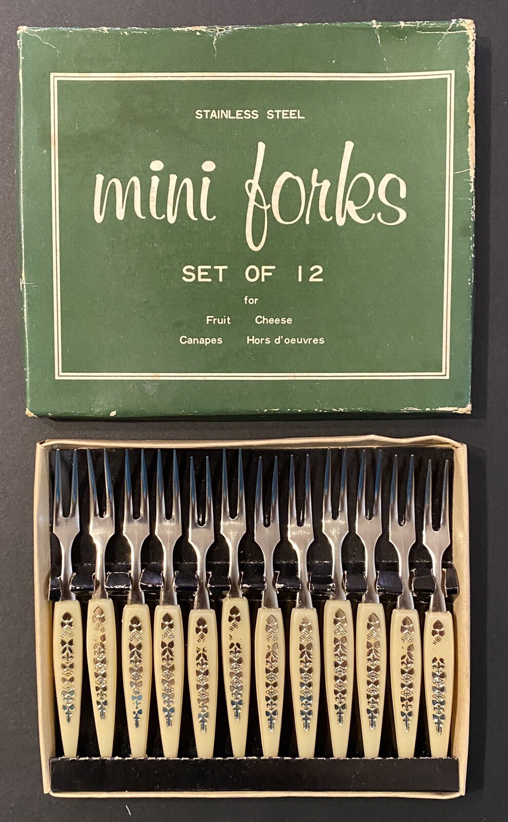 Mid-Century Set of 12 Stainless Steel Mini Forks by Unique & Sundry ...