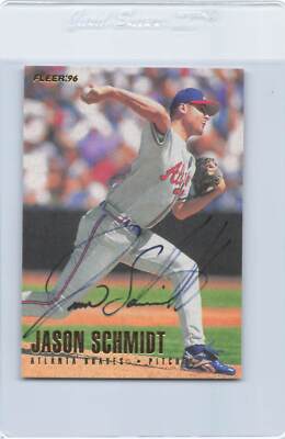 1996 Fleer #307 Jason Schmidt Braves Signed Auto *K1076 | eBay