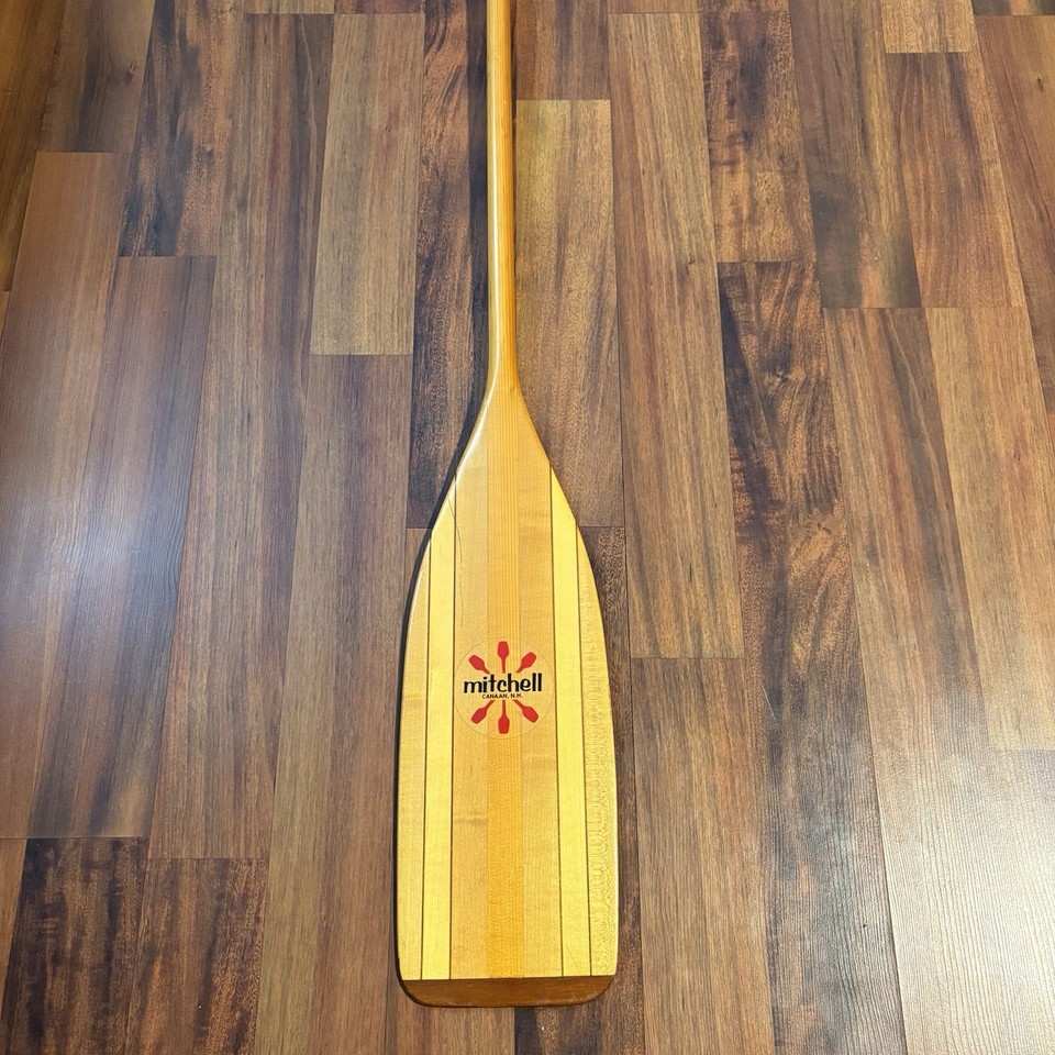 Vintage 57" Canoe Mitchell Canaan NH Wood Straight Shaft Paddle | eBay