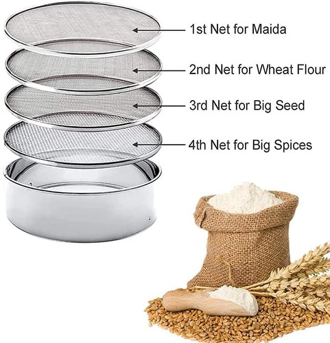 Flour Sifter, Stainless Steel Fine Mesh Strainers Flour Sieve, Sieve ...