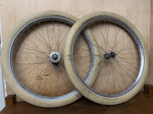 nice 26” chrome drop center Bicycle wheel set w/ fat Frank tires ...