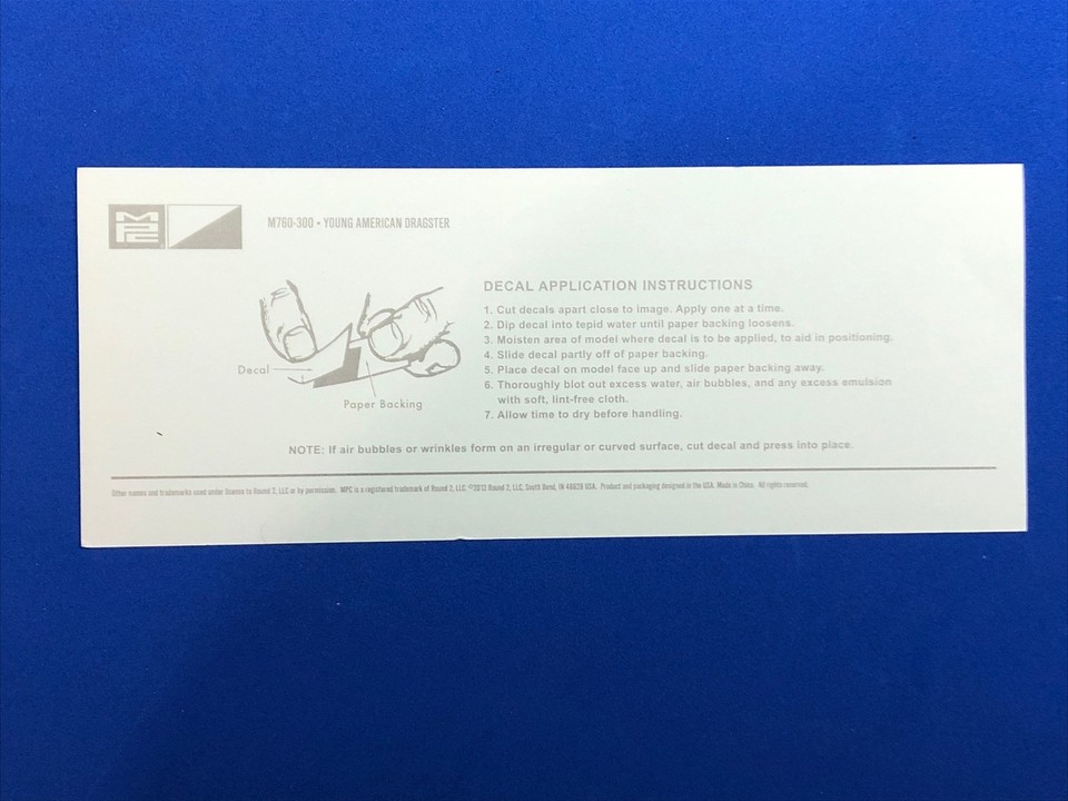 Casper Young American Dragster Stars & Stripes DECAL SHEET 1:25 LBR ...