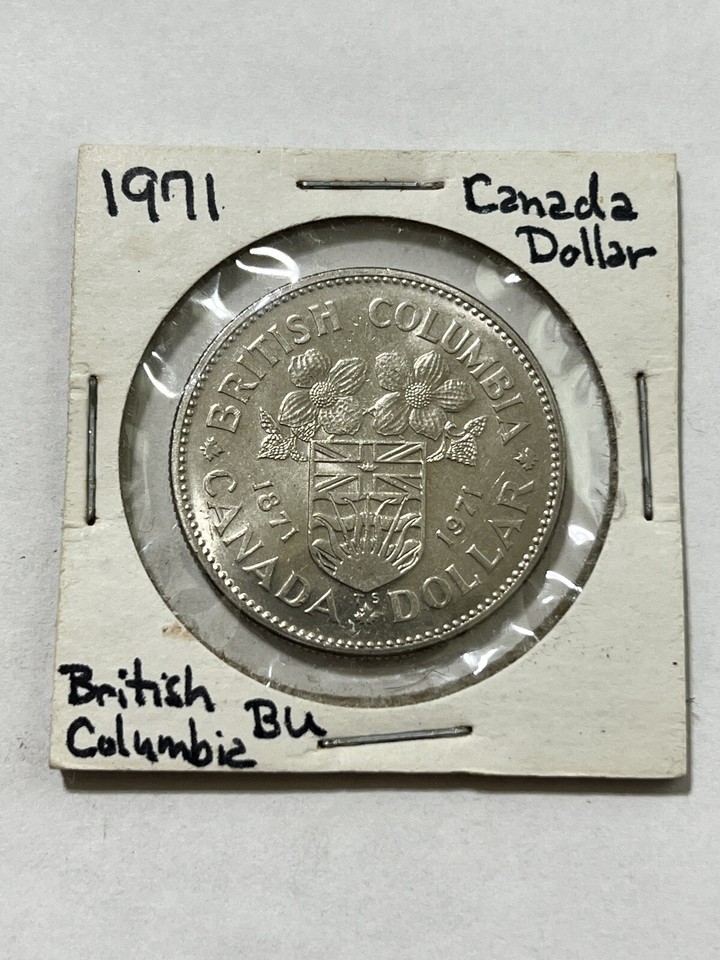 1971 BRITISH COLUMBIA DOLLAR COIN BU QUEEN ELIZABETH II QEII QE2 ...
