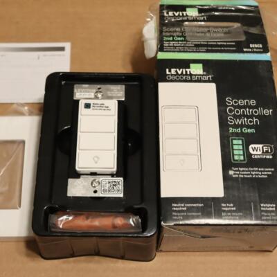One Leviton Decora Smart Wi-Fi 2nd Gen Scene Controller (R02-D2SCS-1RW ...