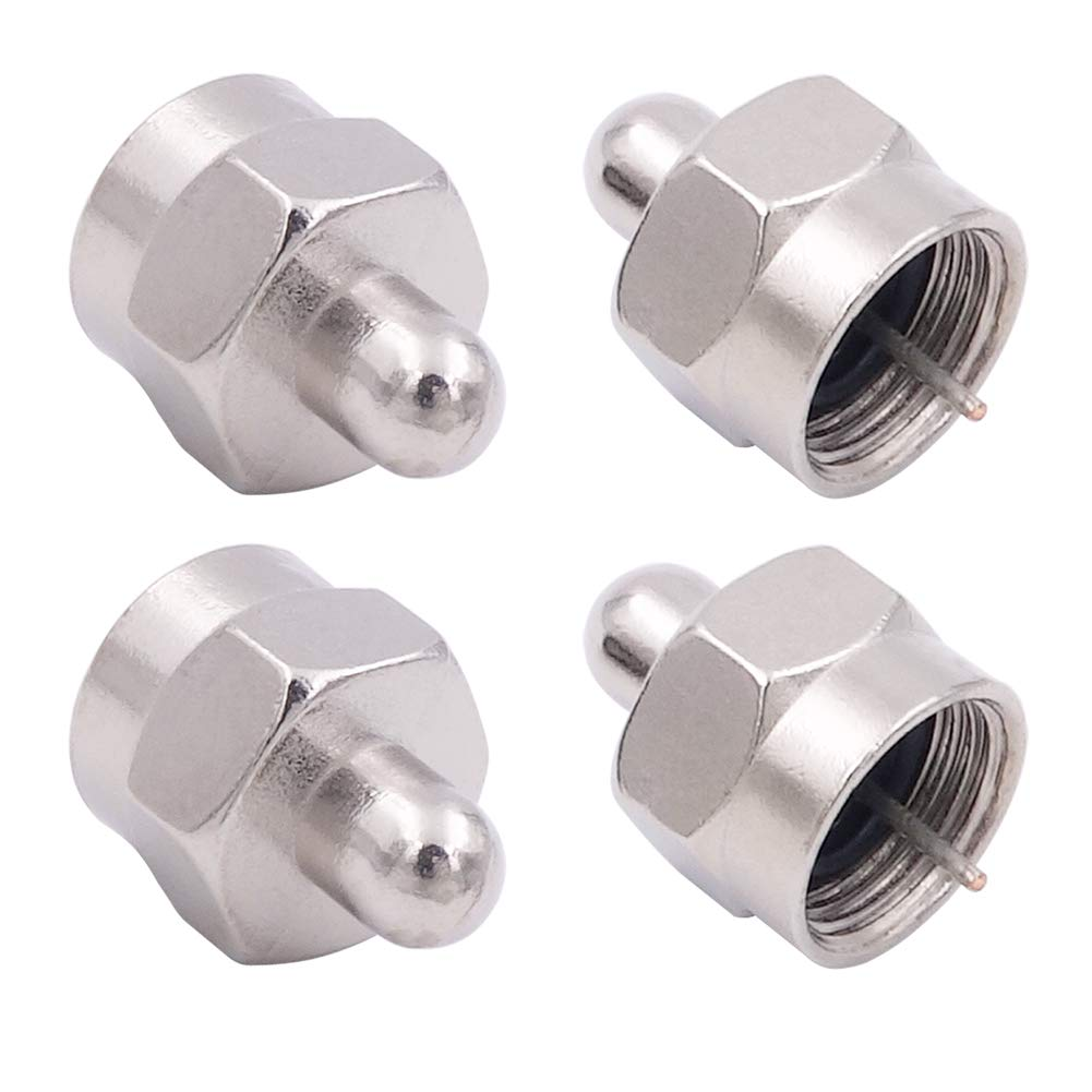 (4 Pack) 75 Ohm F Type Male Plug Terminator Cap Resistor Ends ...