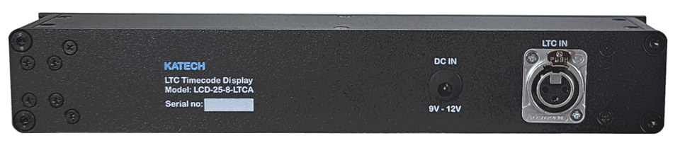 LCD-25-8-LTCA timecode display 25mm digit size, red with RackMout Kit ...
