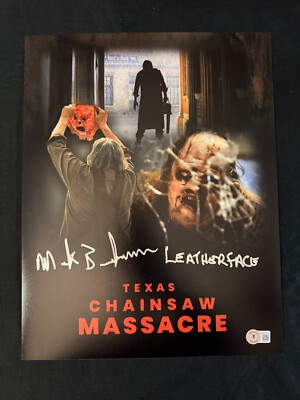 Mark Burnham signed custom 11X14 Leatherface photo TCM W/ Beckett COA | eBay