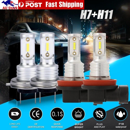 H7 H11 LED Headlight Globes Hi-Lo Beam Bulbs For Holden Commodore VE ...