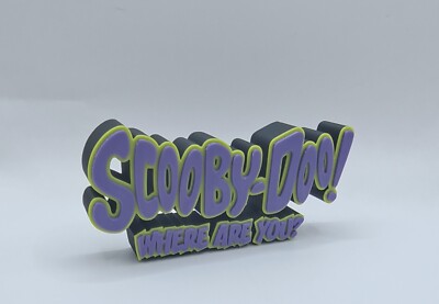 1970's Cartoon Scooby Doo Logo Sign Desk Shelf Art One Inch Thick | eBay