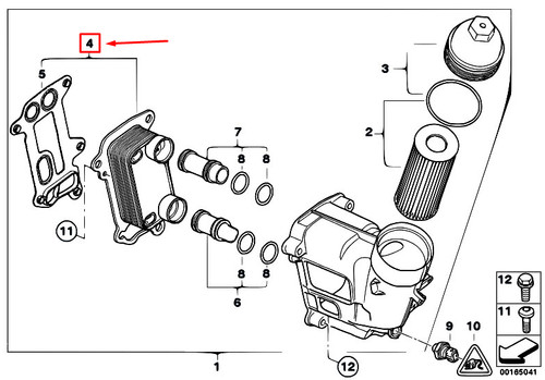 NEW BMW 1 E81 OIL FILTER HEAT EXCHANGER 11427802113 ORIGINAL 11-42-7 ...