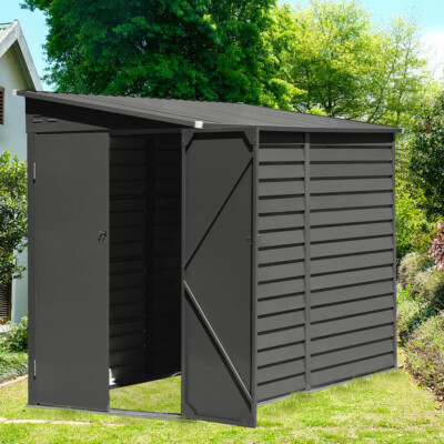 Panana Steel Garden Sheds Metal Storage Outdoor Utility Tool Storage 4 ...