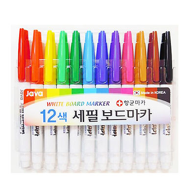 White Board Marker 12 Color Set Fine Nib KOREA Whiteboard Marker Pens ...