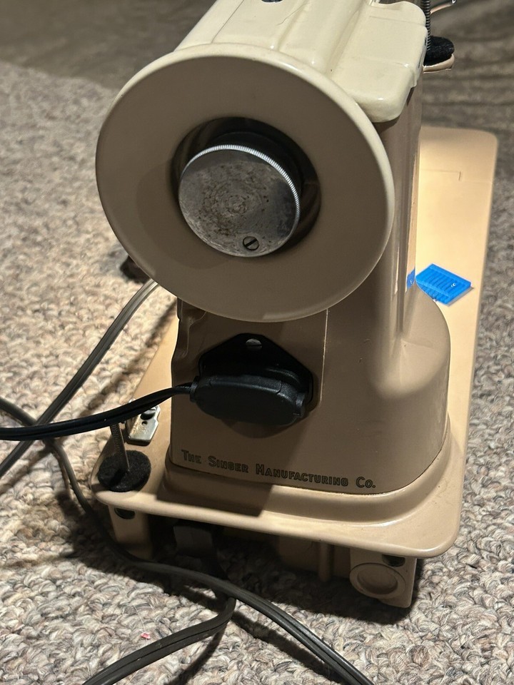 Vintage Singer Sewing Machine 301A Portable Tan w Pedal Retro Book ...