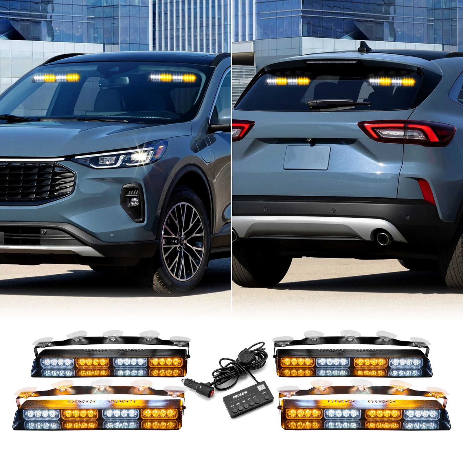 For Ford Explorer,Escape,Edge 4*16 LED Emergency Dash Strobe Lights ...