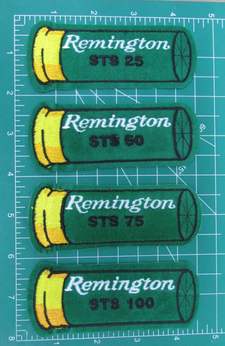 Vintage Lot of 4 Remington STS 25 / 50 / 75 / 100 Shot Shell Patches | eBay