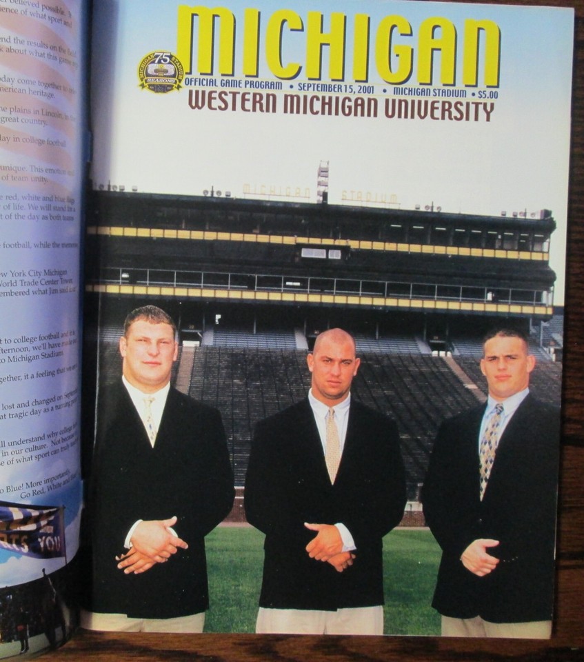 2001 Western Michigan At Michigan Football Program 09/15/01 A Michigan ...