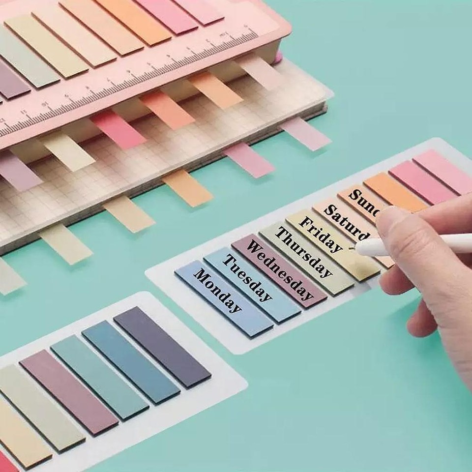 Sticky tabs pieces, Morandi Book Tabs in 60 different Colors, Sticky ...