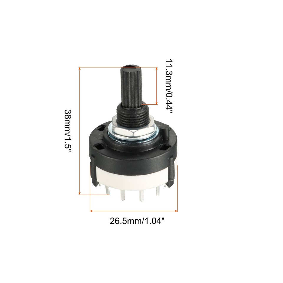Band Selector Rotary Switch w Knob 1P12T 1 Pole 12 Throw Single Deck ...