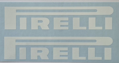 PIRELLI 2x Decals Oracal 651 Gloss White 150mm x 32mm Motorbike Car ...