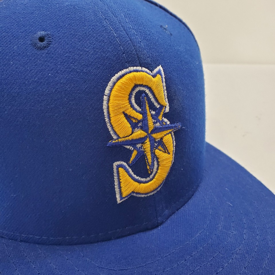 SEATTLE MARINERS Hat Cap Adult 7 3/8 Blue Fitted NEW ERA MLB Baseball ...