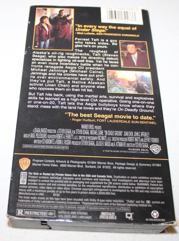 On Deadly Ground (VHS, 1994) Steven Seagal, Michael Caine, Joan Chen ...