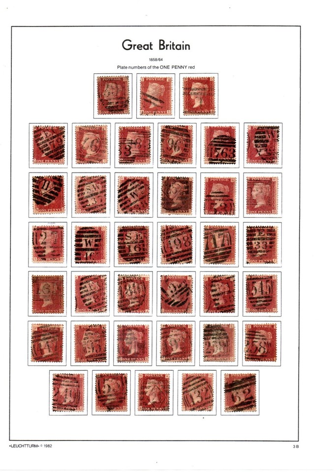 GB QV SG43/44 PENNY RED PLATES 71-224 no 77 /225 | eBay UK