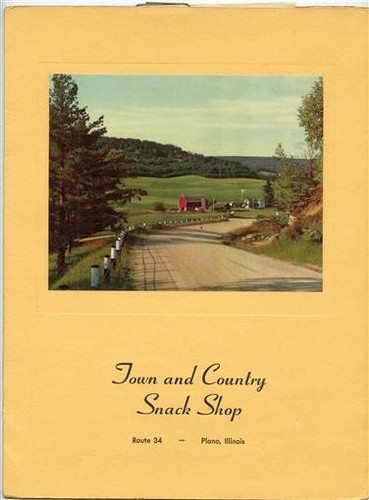Town and Country Snack Shop Menu Route 34 Plano Illinois 1950's | eBay