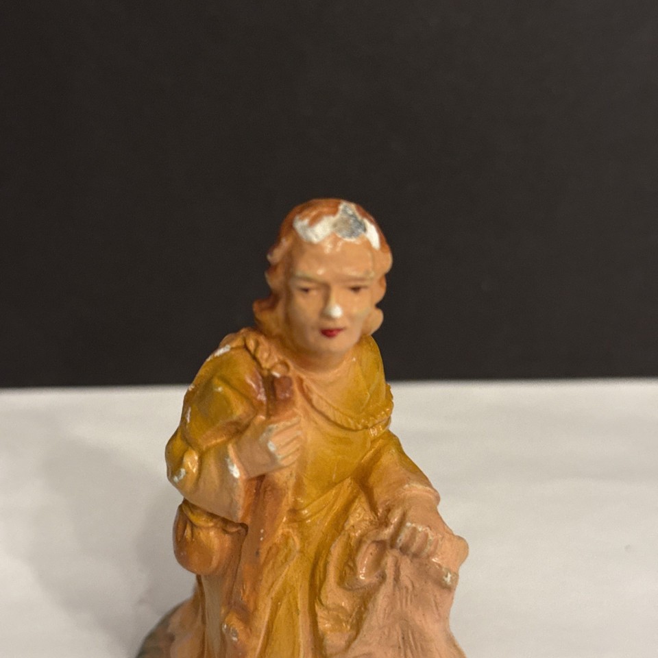 VTG SHEPHERD W/Staff Nativity Figure Christmas Figurine Plaster? *Read ...