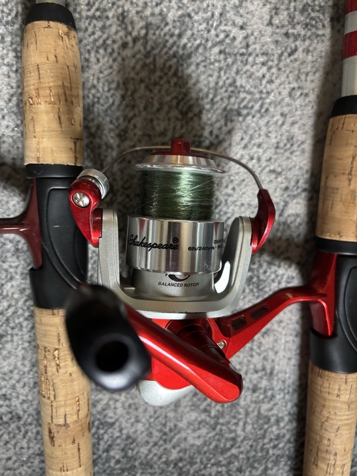 2 Shakespeare Spinning Rods Medium Action 6’6” Rods With Reels 2 Peice | eBay