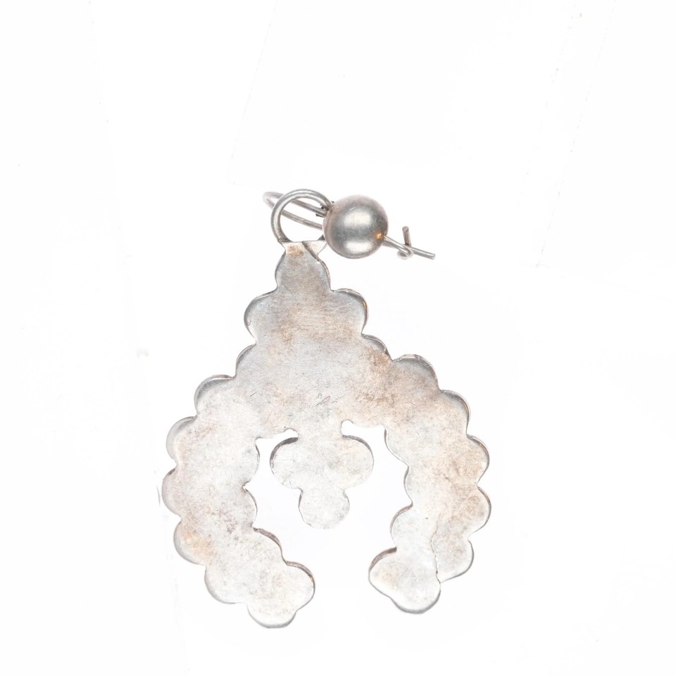 Vintage Zuni sterling silver snake eye turquoise Naja form dangle ...