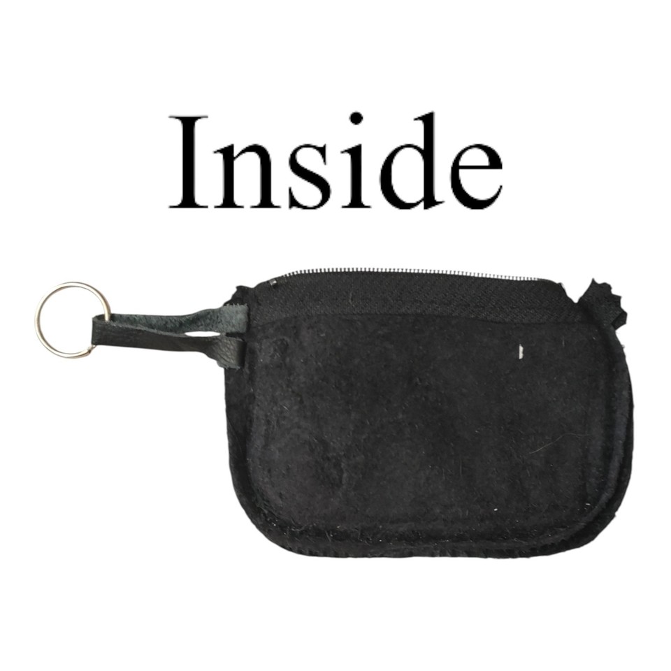 BMW KARL+CO Black Leather/Pleather? Coin Purse with Key Ring Excellent ...