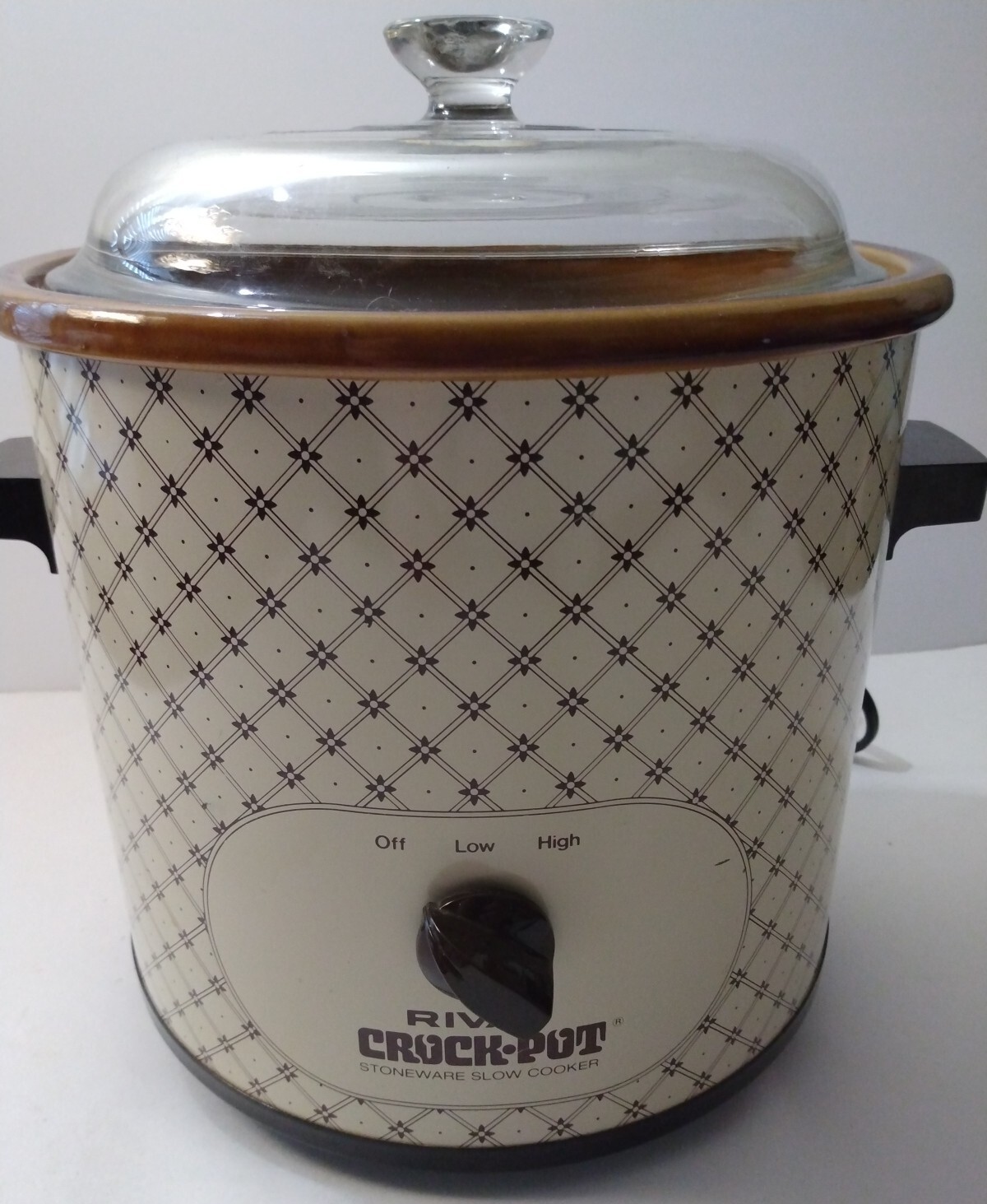 Vintage Rival Crock Pot/Slow Cooker Beige Lattice 3100/2 - 3 1/2 Qt ...