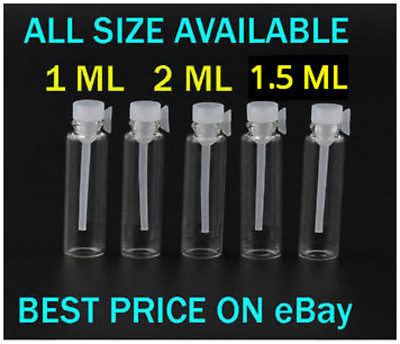 PERFUME SAMPLES 1ML 2ML VIALS EMPTY VIALS , MINI CUTE GLASS VIALS EMTY ...