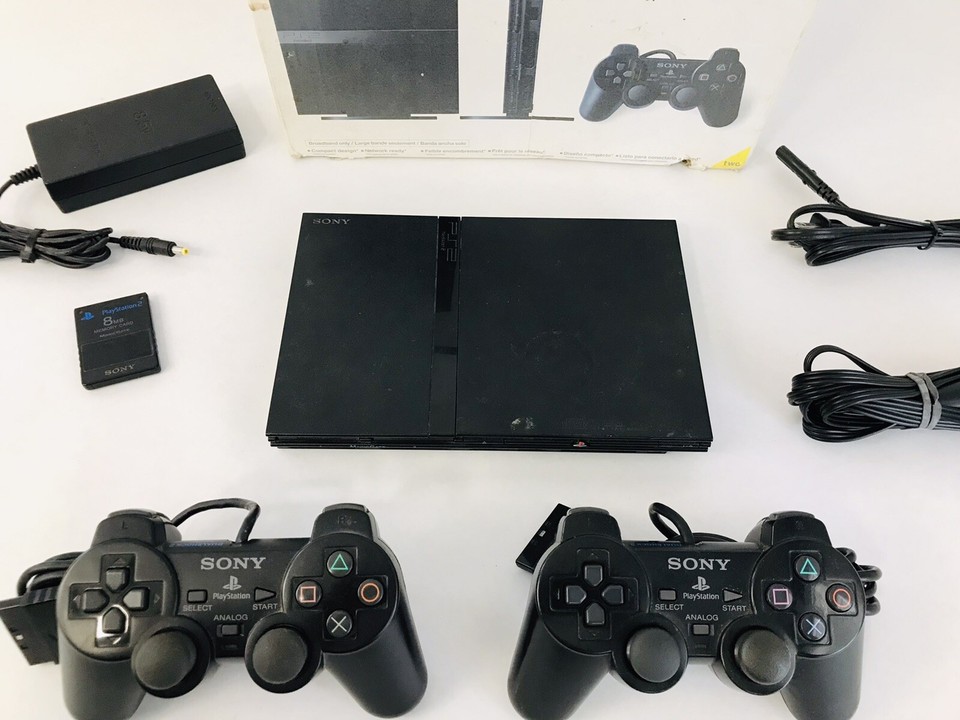 Sony PlayStation 2 PS2 Slim Black System Console SCPH-70011 With Box ...