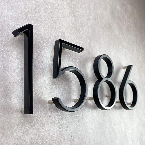 Floating Exterior House Number Modern Signs Door Extra Large Black ...