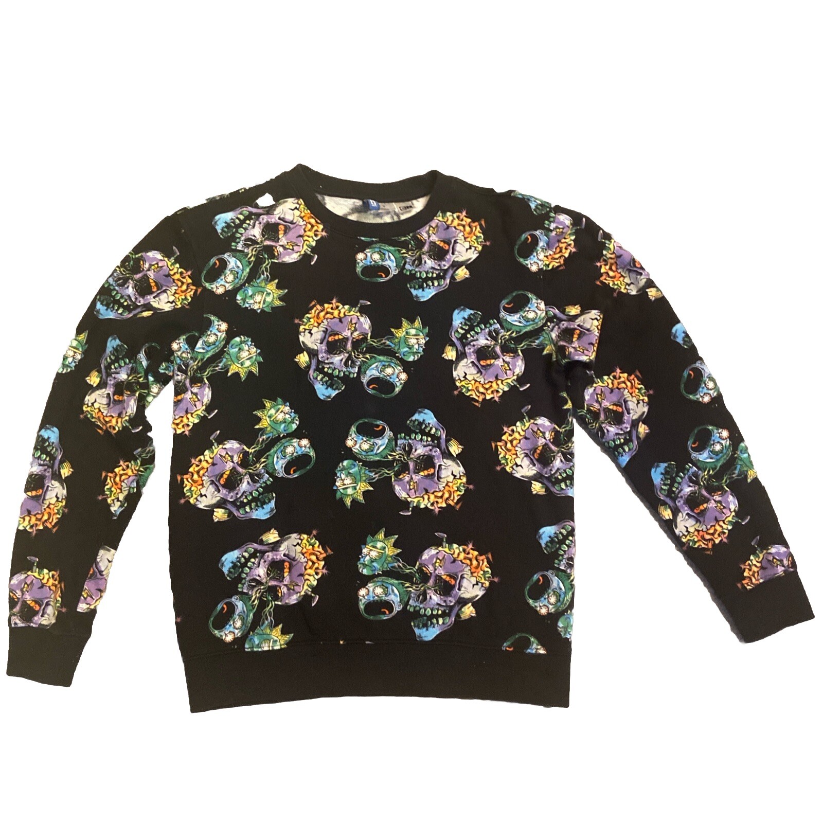 Rick and Morty Cartoon Network Black Skull Psychedeli… - Gem